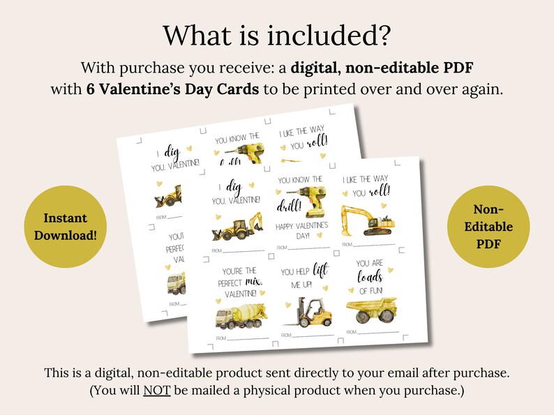 Printable Valentine's Day Cards for Kids | Tractor Valentine | School ...