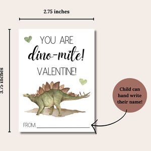 Dinosaur Valentine's Day Cards for Kids: Printable Classroom Valentines ...