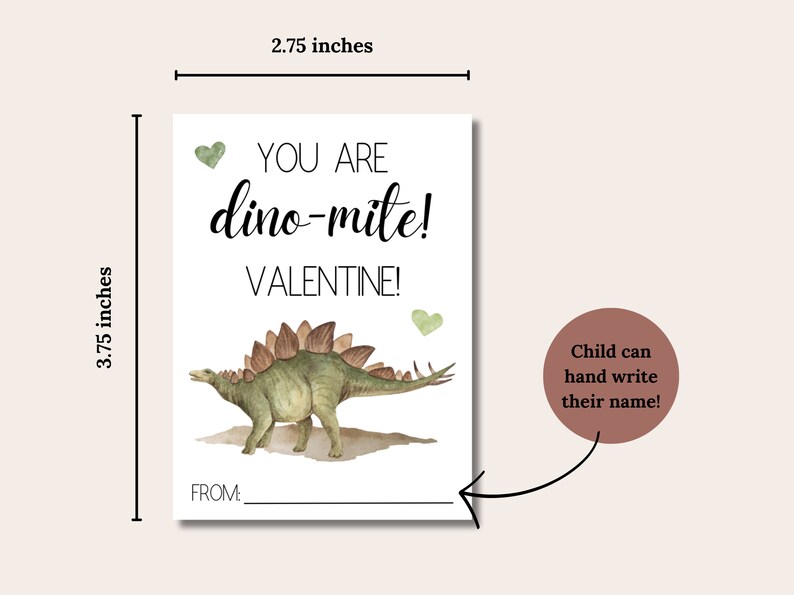 Printable Valentine's Day Cards for Kids | Dinosaur Valentine | School ...