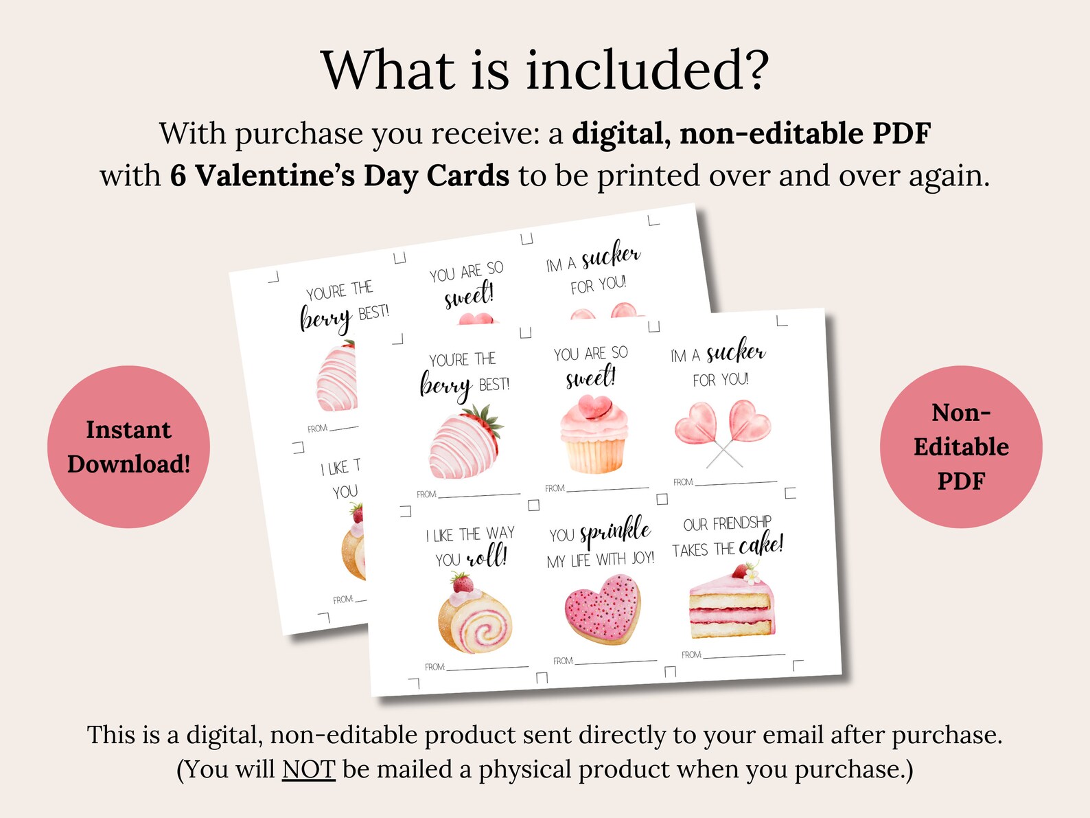 Printable Valentine's Day Cards for Kids Sweets Valentine Cards School ...
