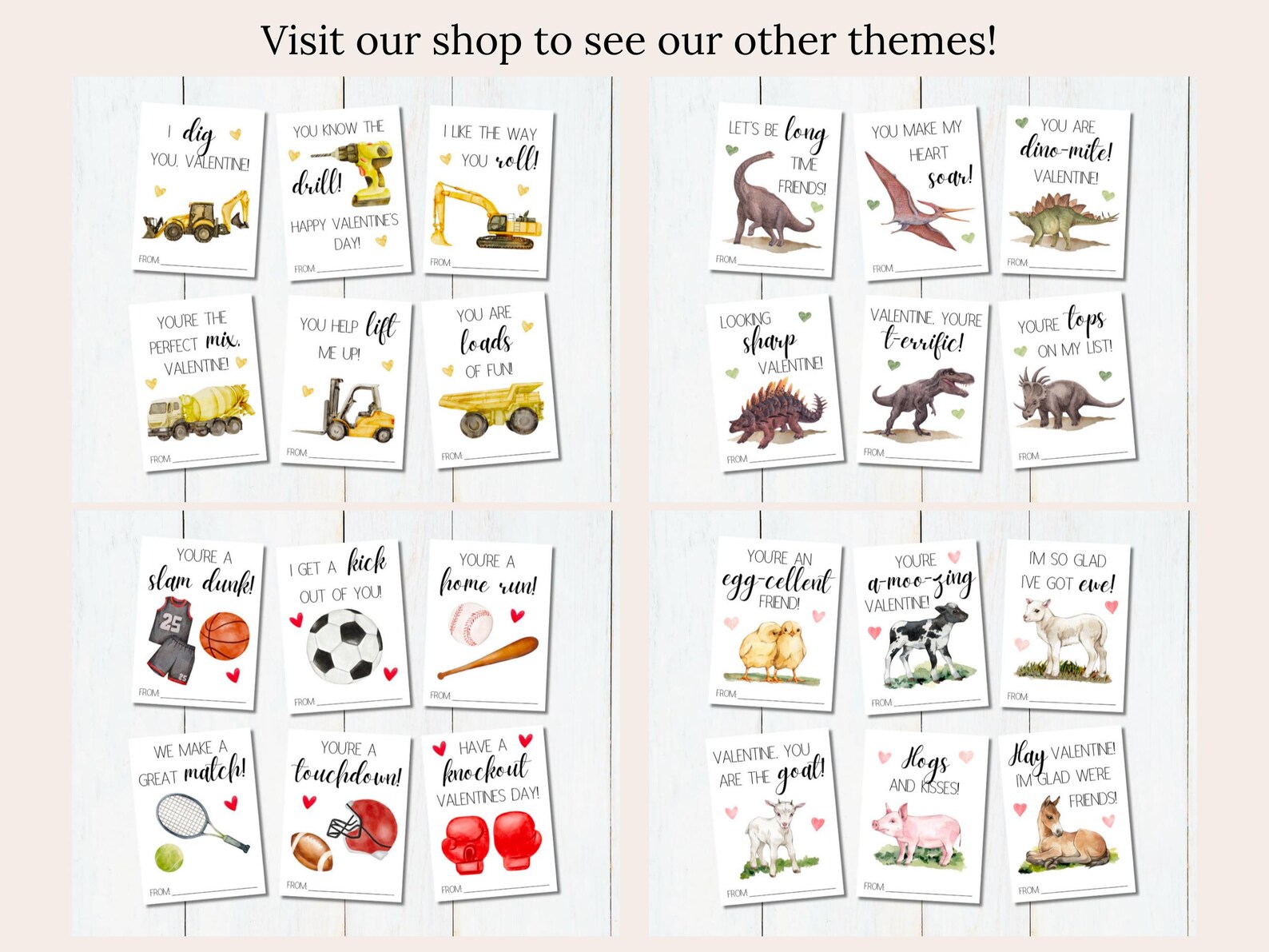 Zoo Animal Valentine's Day Cards for Kids: Printable Classroom ...