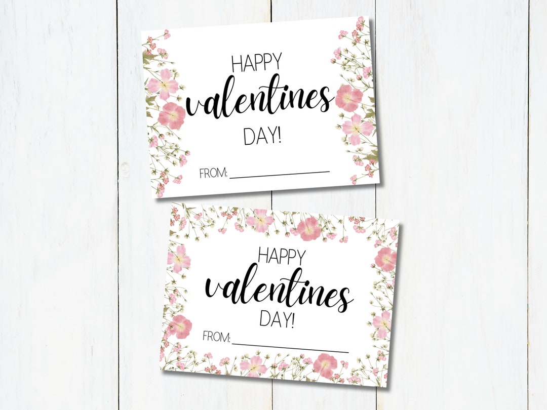 Printable Valentine's Day Cards for Kids Flower Valentine Cards School ...