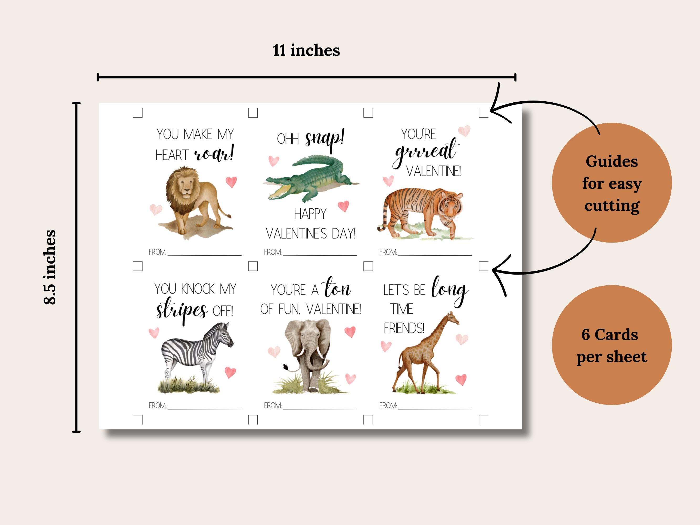 Printable Valentine's Day Cards for Kids | Zoo Animal Valentine ...
