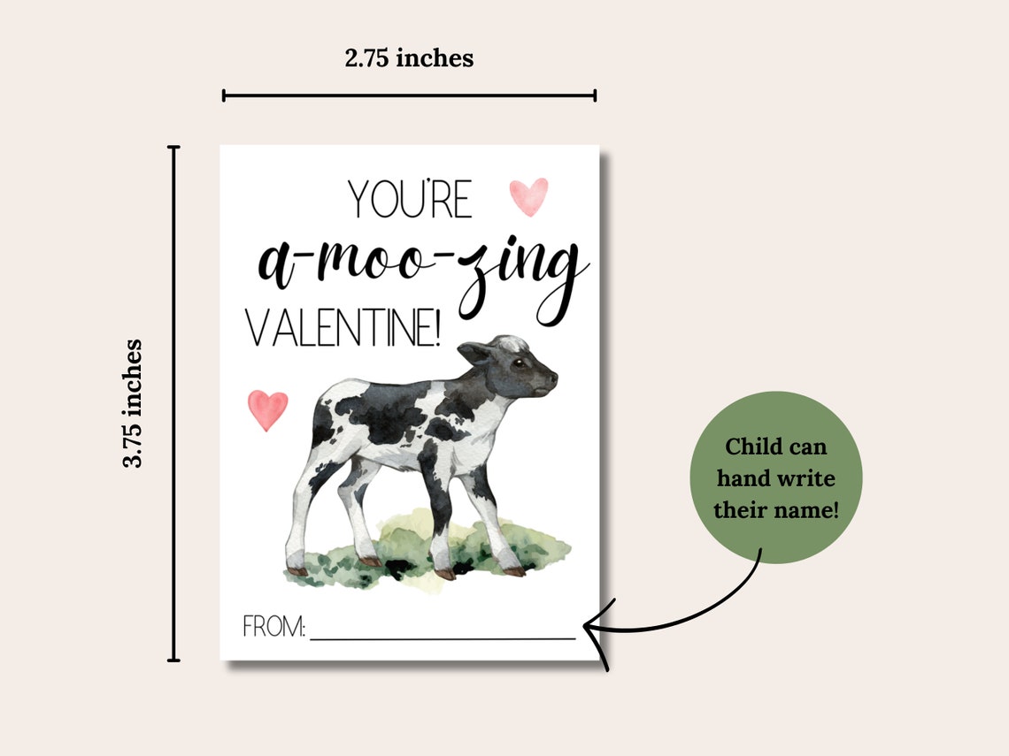 Printable Valentine's Day Cards for Kids | Farm Animal Valentine ...