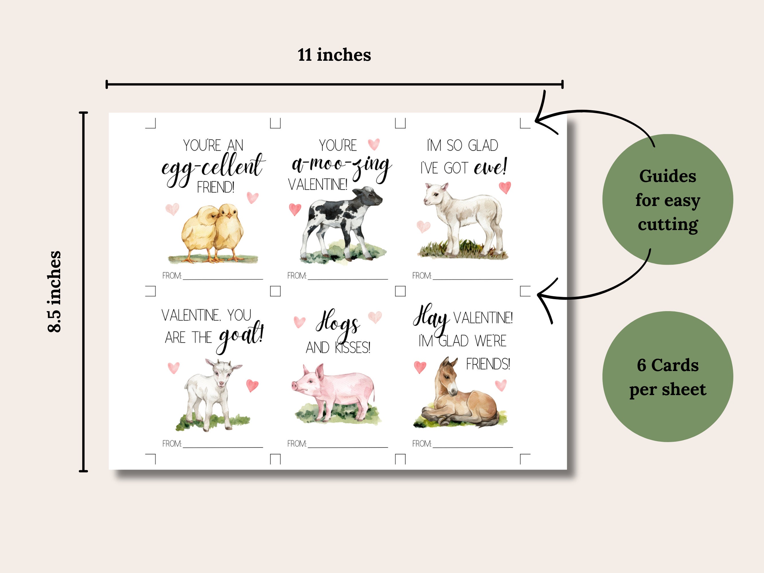 Printable Valentine's Day Cards for Kids | Farm Animal Valentine ...