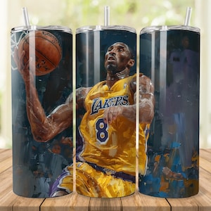 Kobe Oil Painting Tumbler Sublimation Design: 20oz Skinny Tumbler (PNG ...