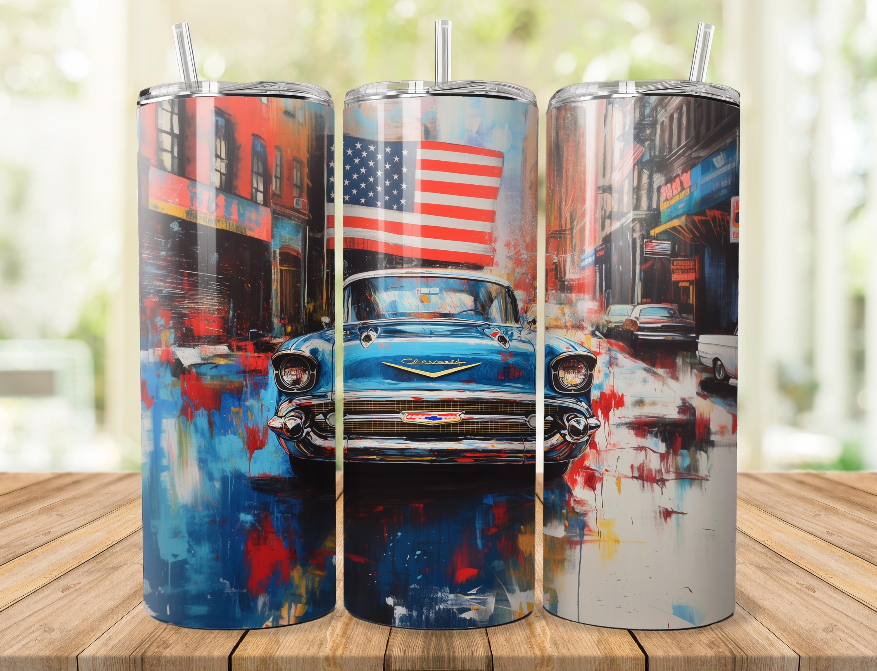 Vintage Chevy Bel Air Sublimation Designs for for 20 Oz Skinny/straight ...