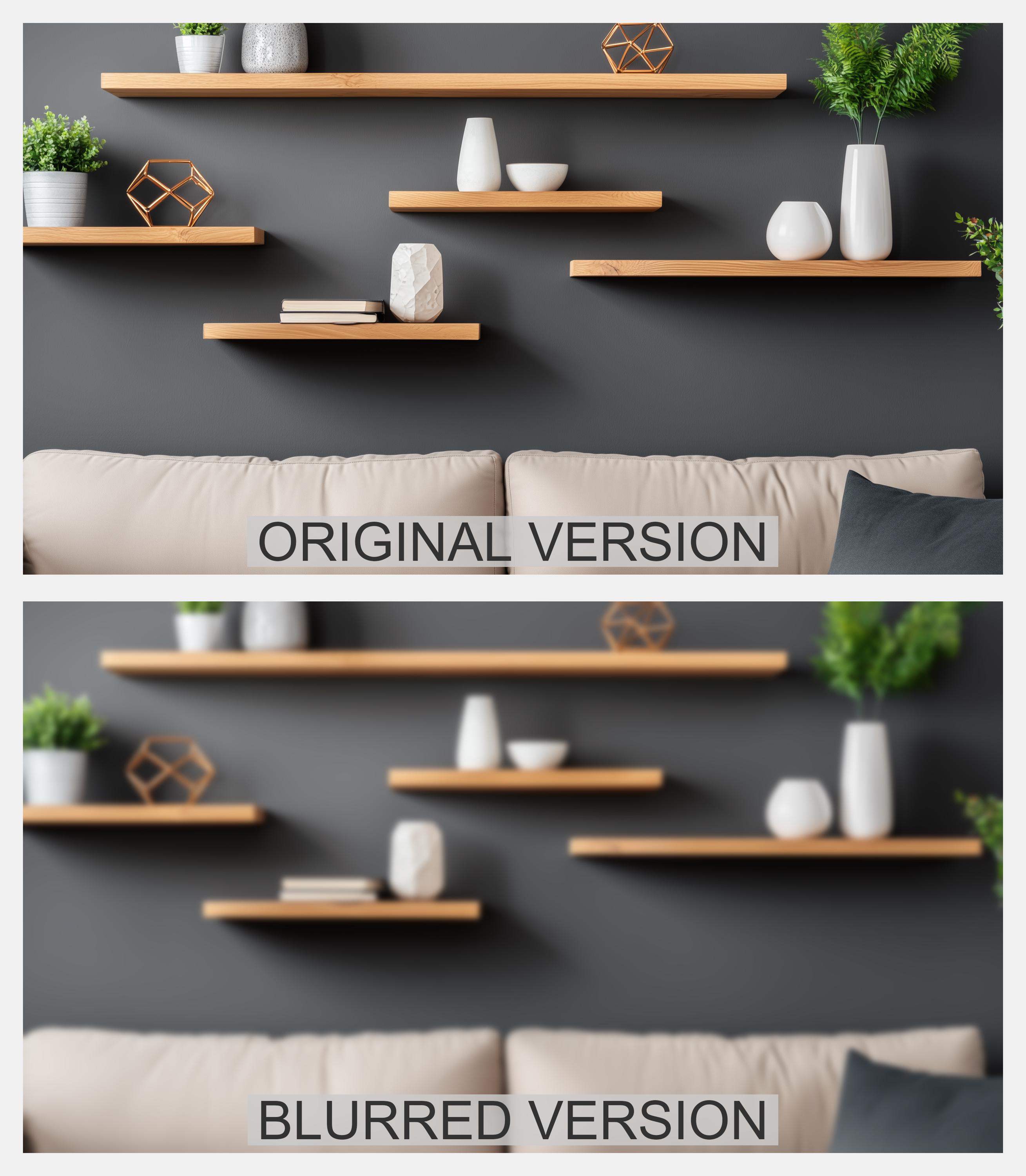 Modern Living Room Zoom Background | Floating Shelf Wall Décor ...