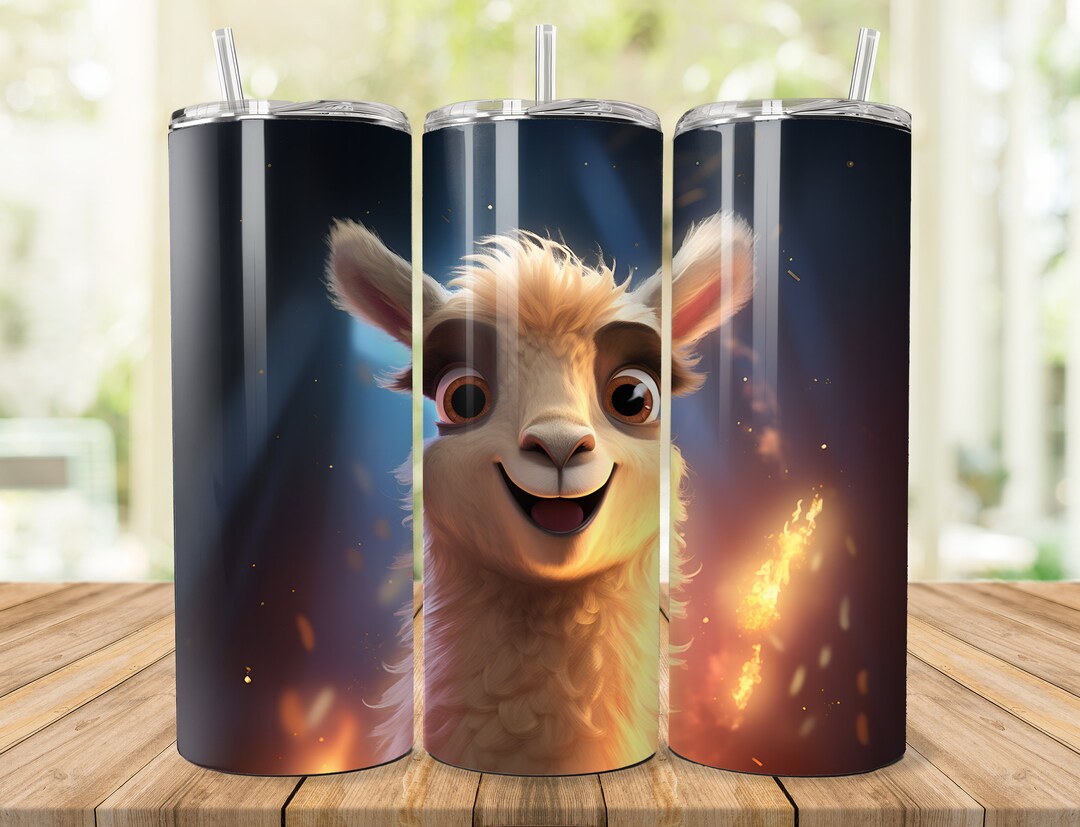 Llama Cartoon Sublimation Design for 20 Oz Skinny Tumbler, PNG File - Etsy