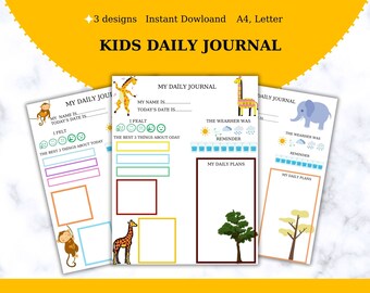 Kids Daily Journal Printable Journal for Kids Diary for - Etsy