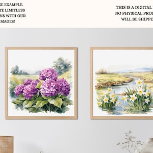 Flower Clipart Bundle, Cute Spring Flower Watercolor Clip Art, Floral ...