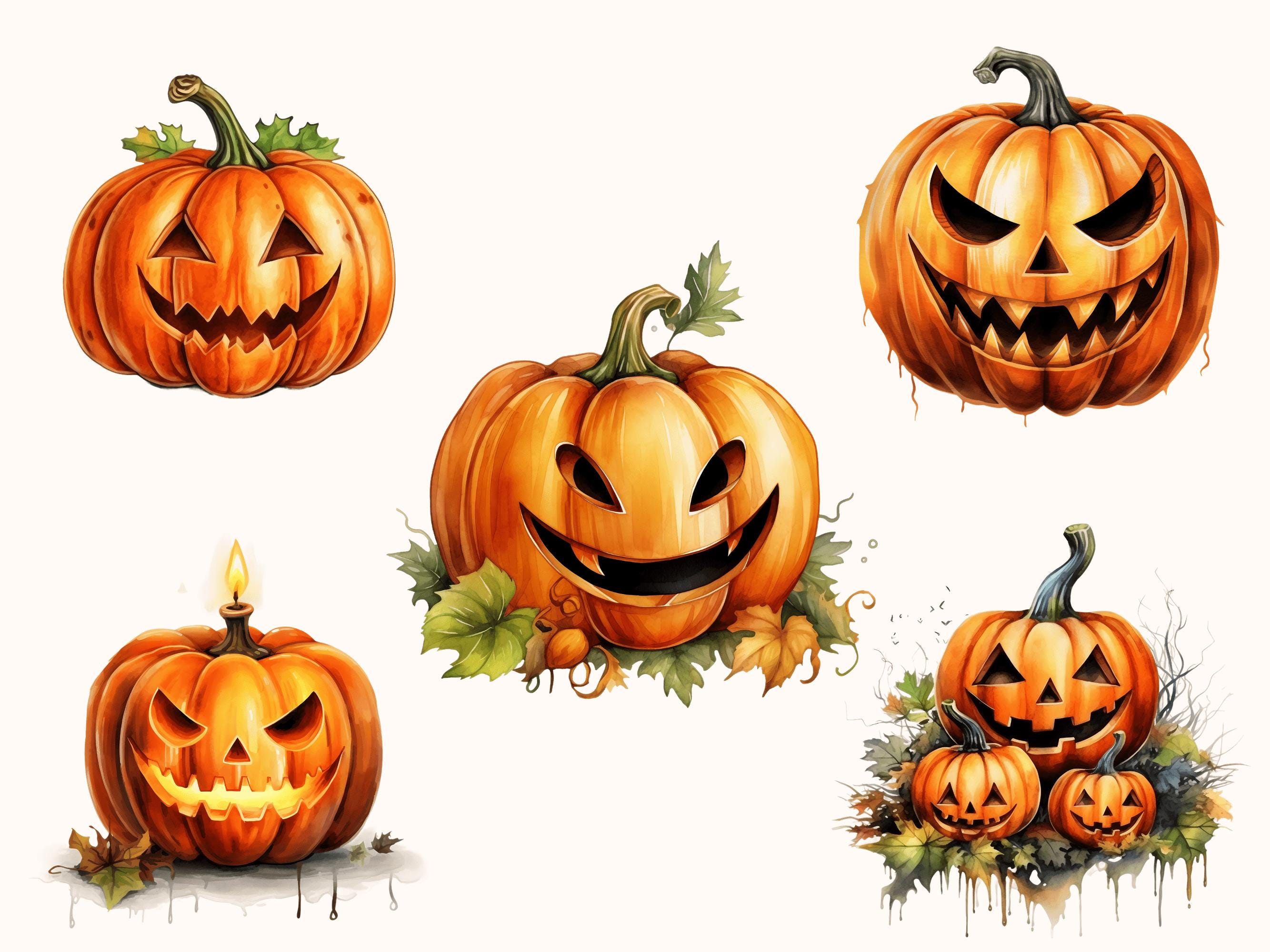 Pumpkin Clipart, Farm Vegetable Watercolor Halloween Pie Clip Art, Food ...