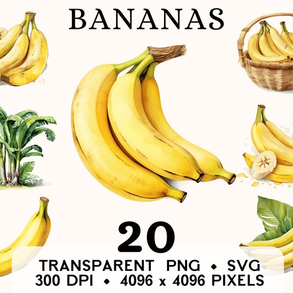 Banana Clip Art Stickers - Etsy