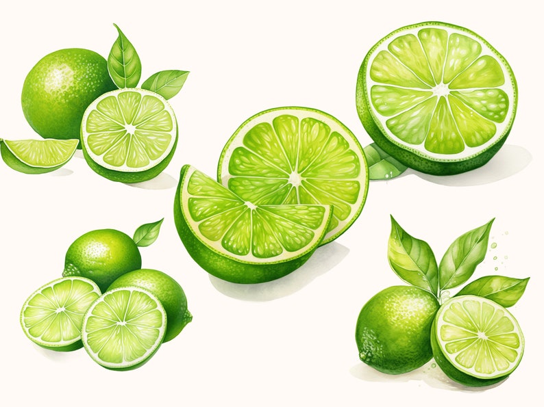Lime Clipart, Fruit Watercolor Lemon Drink Clip Art, Basket Food ...