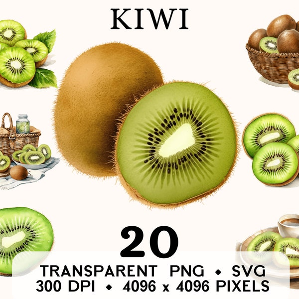 Kiwi Clipart - Etsy UK