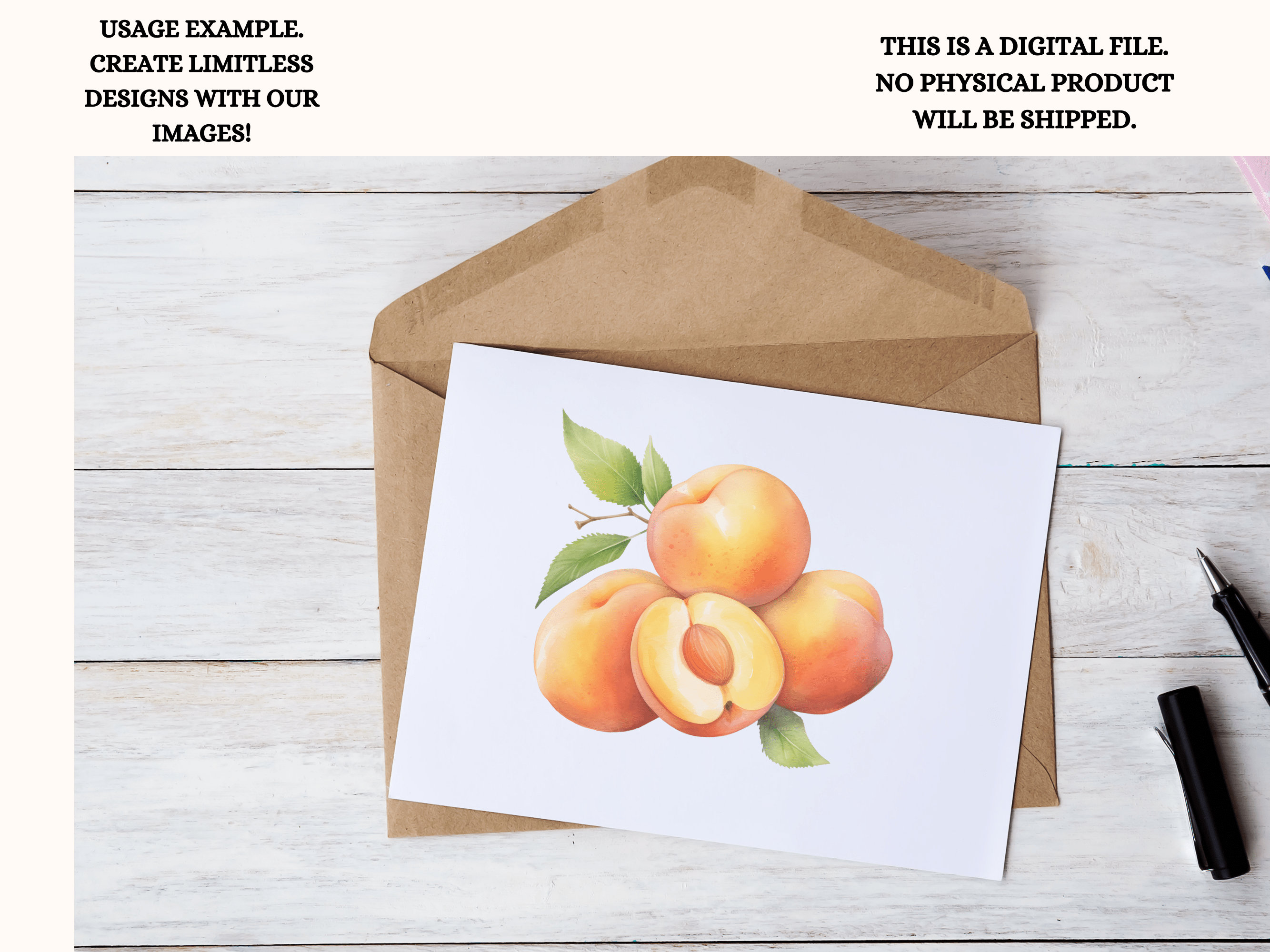 Apricot Clipart, Fruit Watercolor Apricot Basket Clip Art, Exotic Food ...