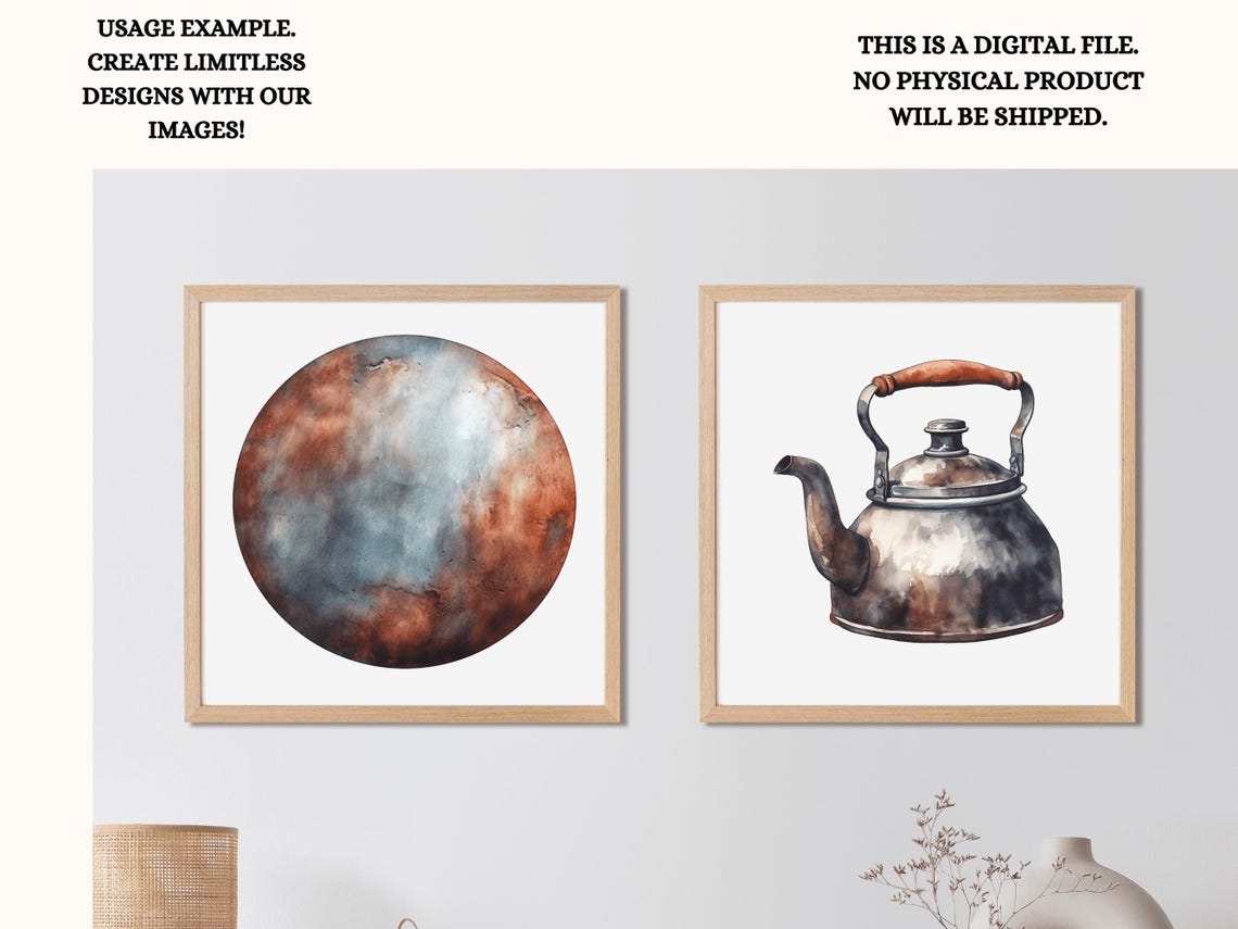 Iron Clipart Watercolor Coin, Rust Iron Bar Art, Iron Ore Sticker Mug ...