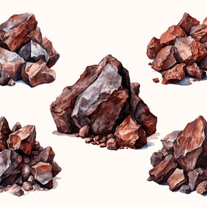 Iron Clipart Watercolor Coin, Rust Iron Bar Art, Iron Ore Sticker Mug ...