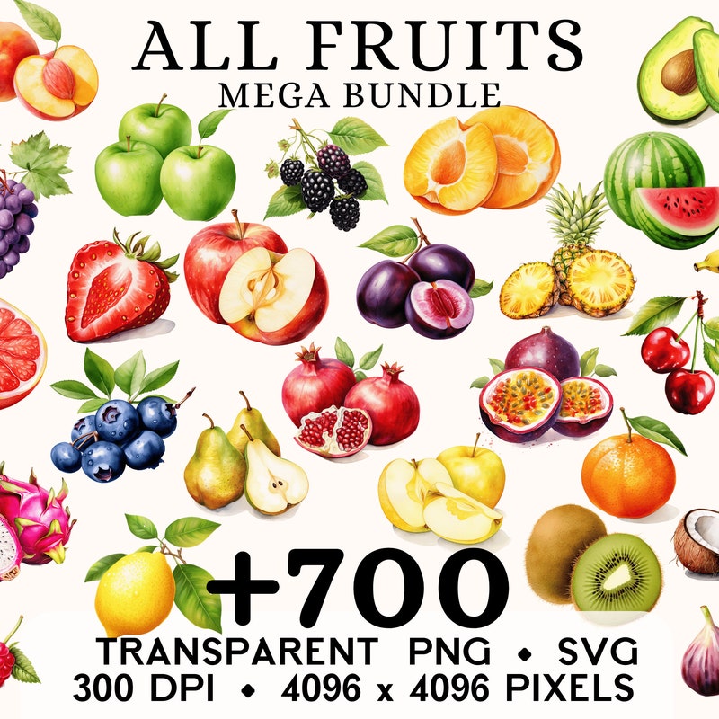 Fruit Png Clipart for Stickers - Etsy