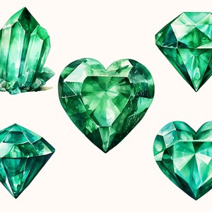 Emerald Clipart Watercolor May Birthstone, Wedding Ring Jewelry ...
