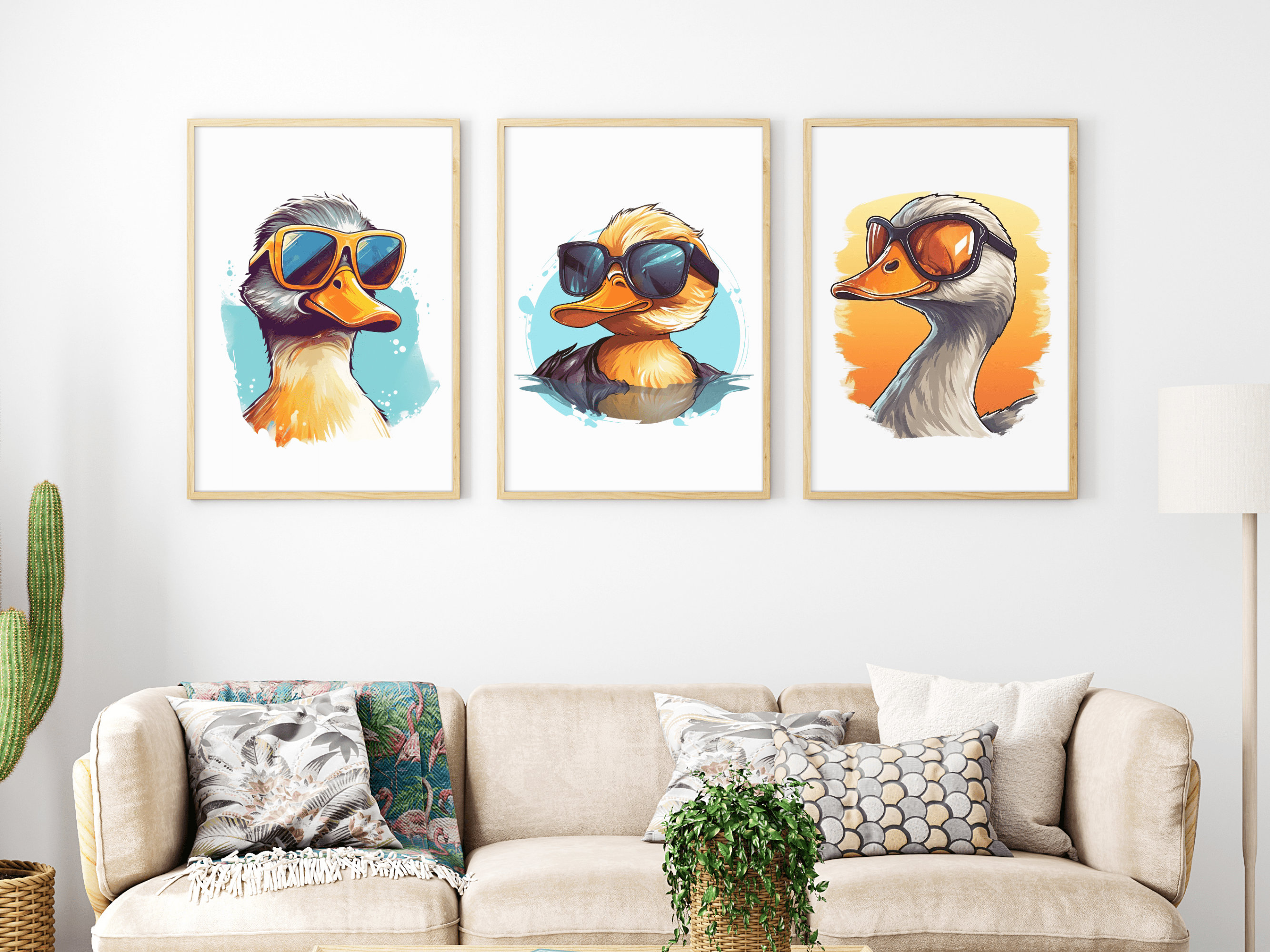 Cool Duck Wearing Sunglasses Clipart, Watercolor Animal Farm Clip Art ...