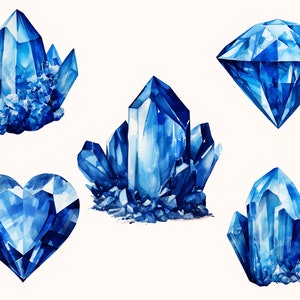 Sapphire Clipart Watercolor Gemstone September Birthstone, Wedding Ring ...
