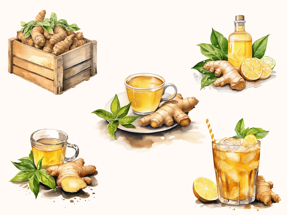 Ginger Clipart, Farm Vegetable Watercolor Gingerbread Man Clip Art ...