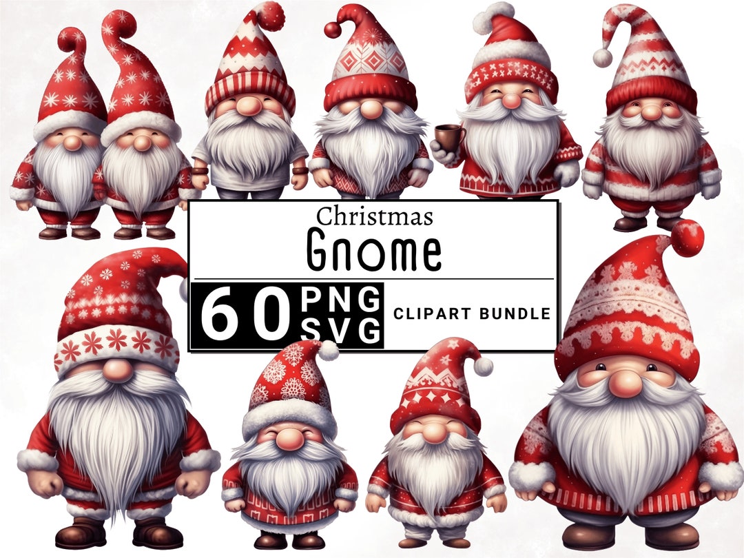 Christmas Gnome Clipart, Cute Gnome Watercolor, Xmas Festive Images ...