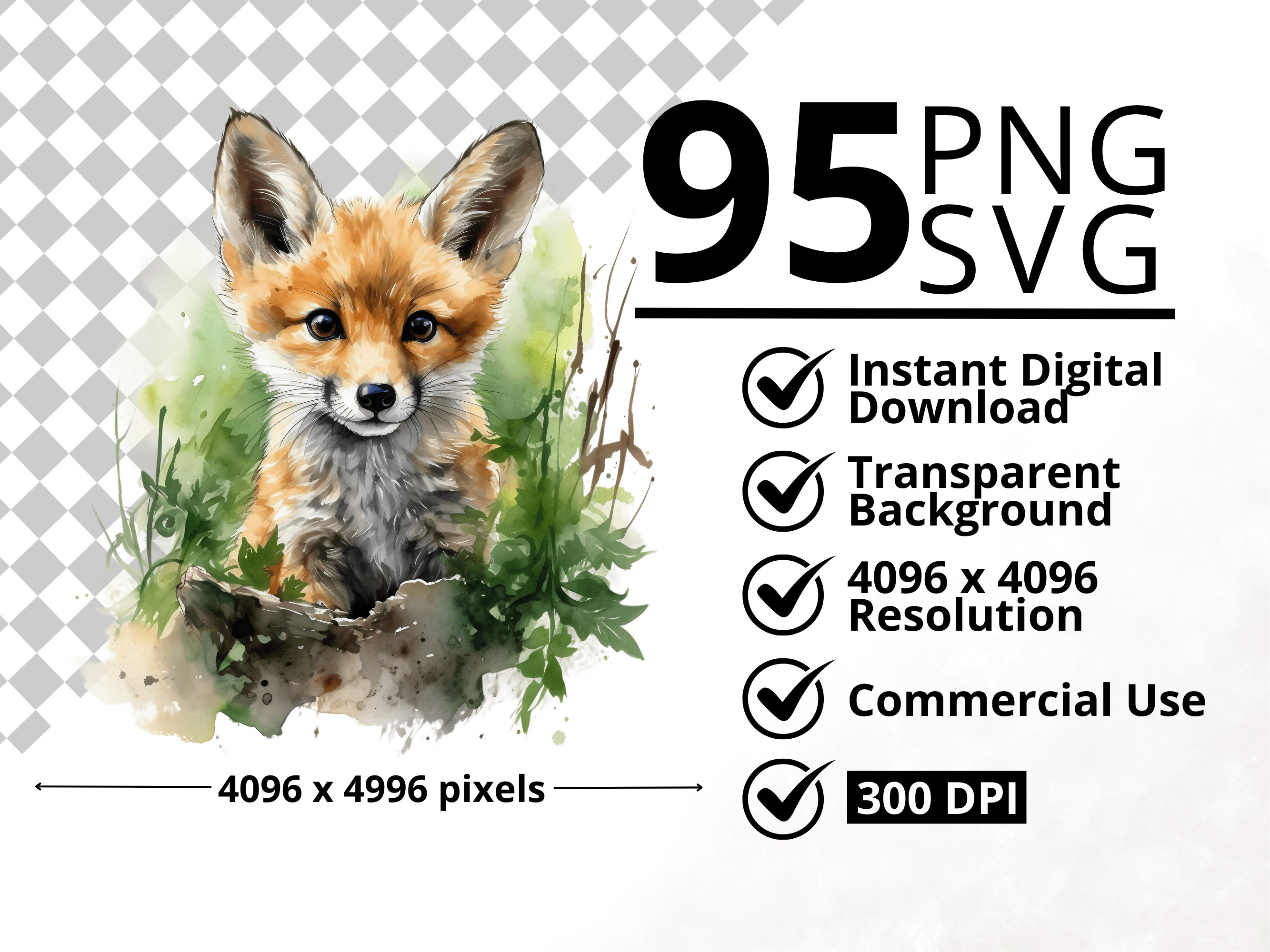 Forest Baby Animals Clipart, Cute Woodland Watercolor Clip Art, Nursery ...