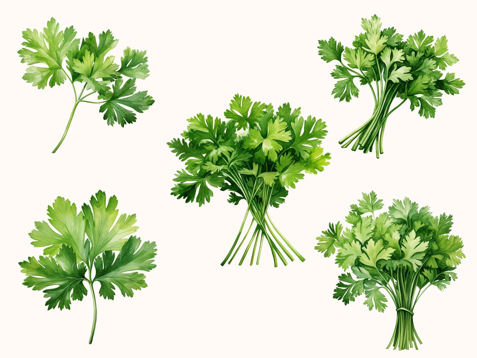 Parsley Clipart, Medicinal Spice Vegetable Watercolor Herb Clip Art ...
