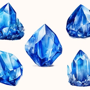 Sapphire Clipart Watercolor Gemstone September Birthstone, Wedding Ring ...