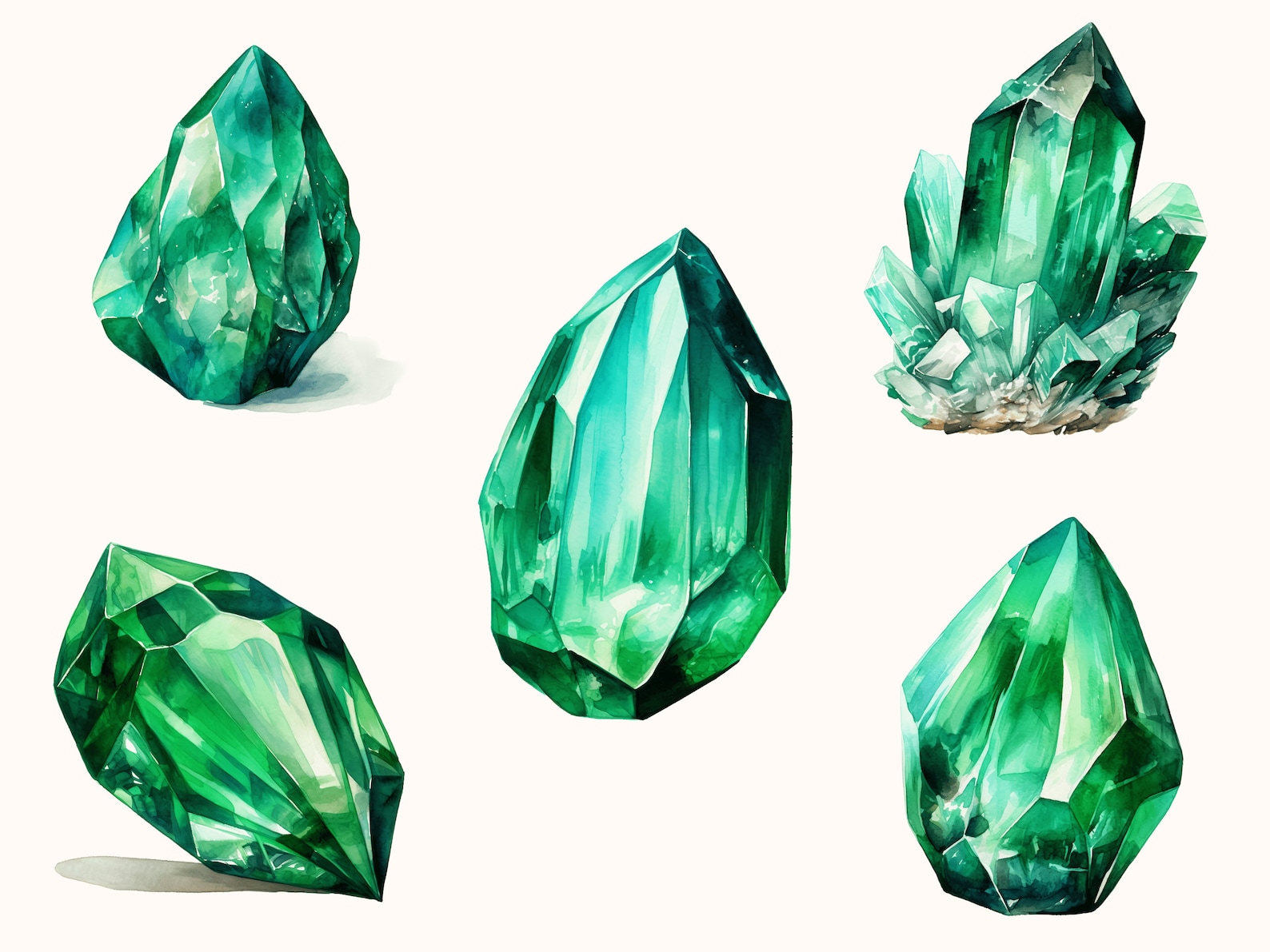 Emerald Clipart Watercolor May Birthstone, Wedding Ring Jewelry ...
