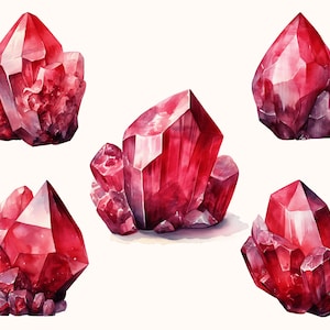 Ruby Clipart Watercolor July Birthstone, Wedding Ring Jewelry, Gemstone ...