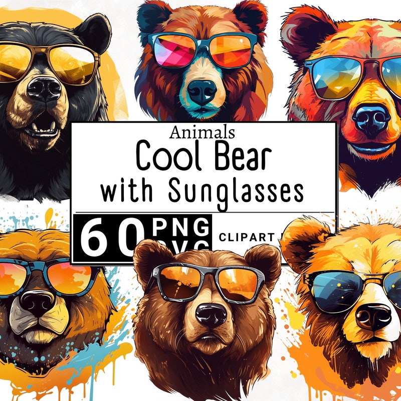 Wall Animal Sticker Bear - Etsy