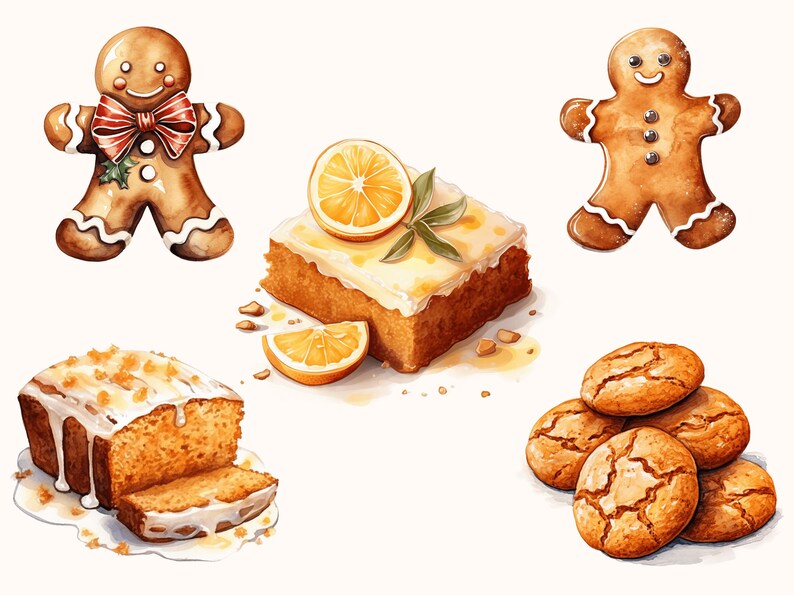 Ginger Clipart, Farm Vegetable Watercolor Gingerbread Man Clip Art ...