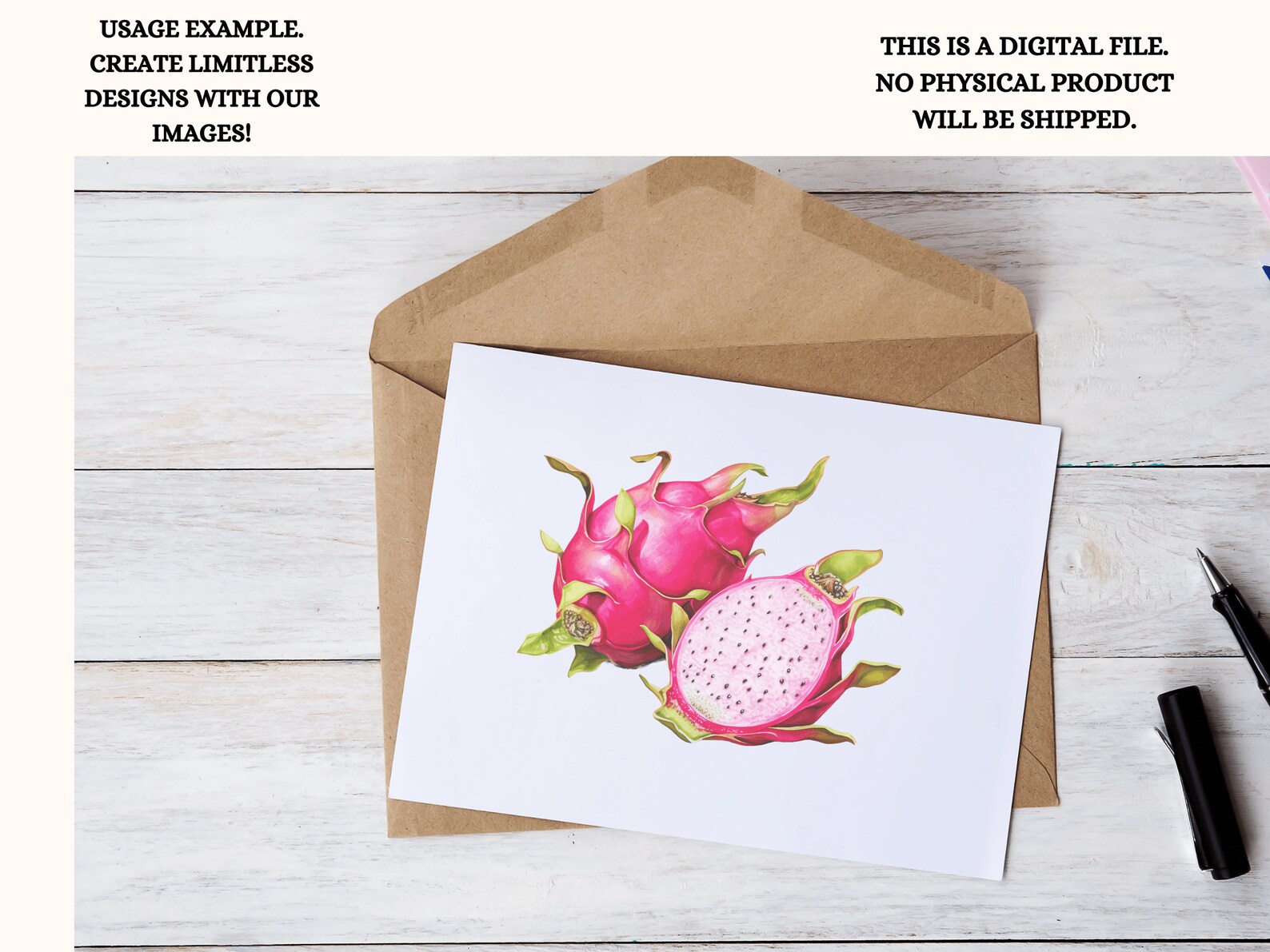 Dragon Fruit Clipart, Fruit Watercolor Yellow Pitaya Clip Art, Exotic ...