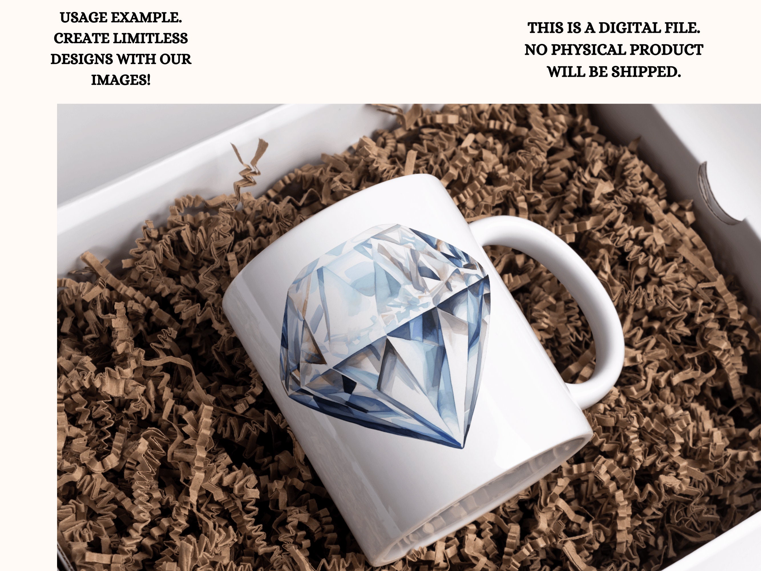 Diamond Clipart Watercolor Gemstone April Birthstone Gems, Wedding Ring ...