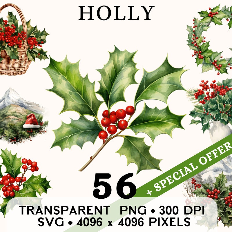 Holly Flower Stickers - Etsy