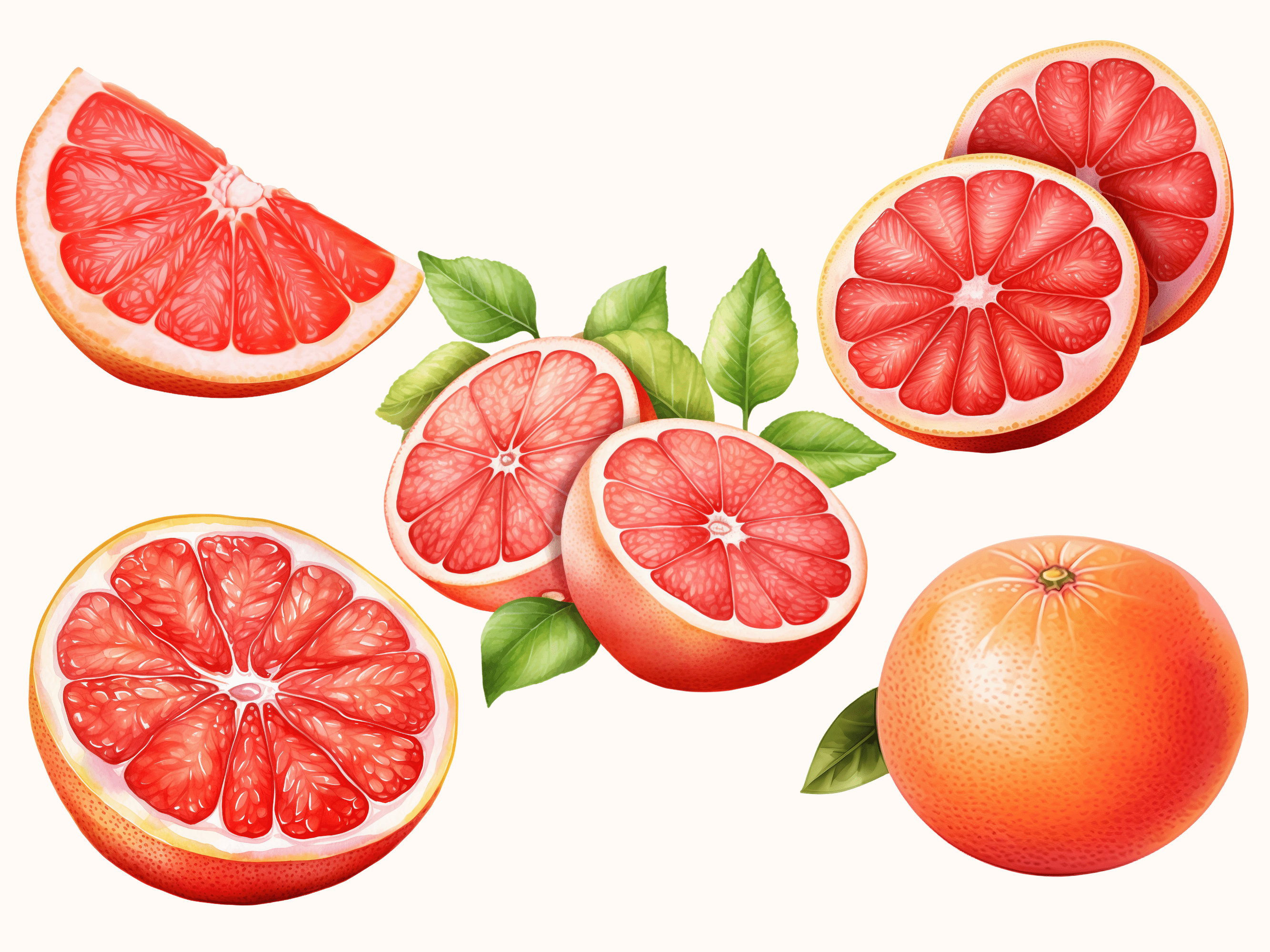 Grapefruit Clipart, Fruit Watercolor Grapefruit Juice Clip Art, Food ...