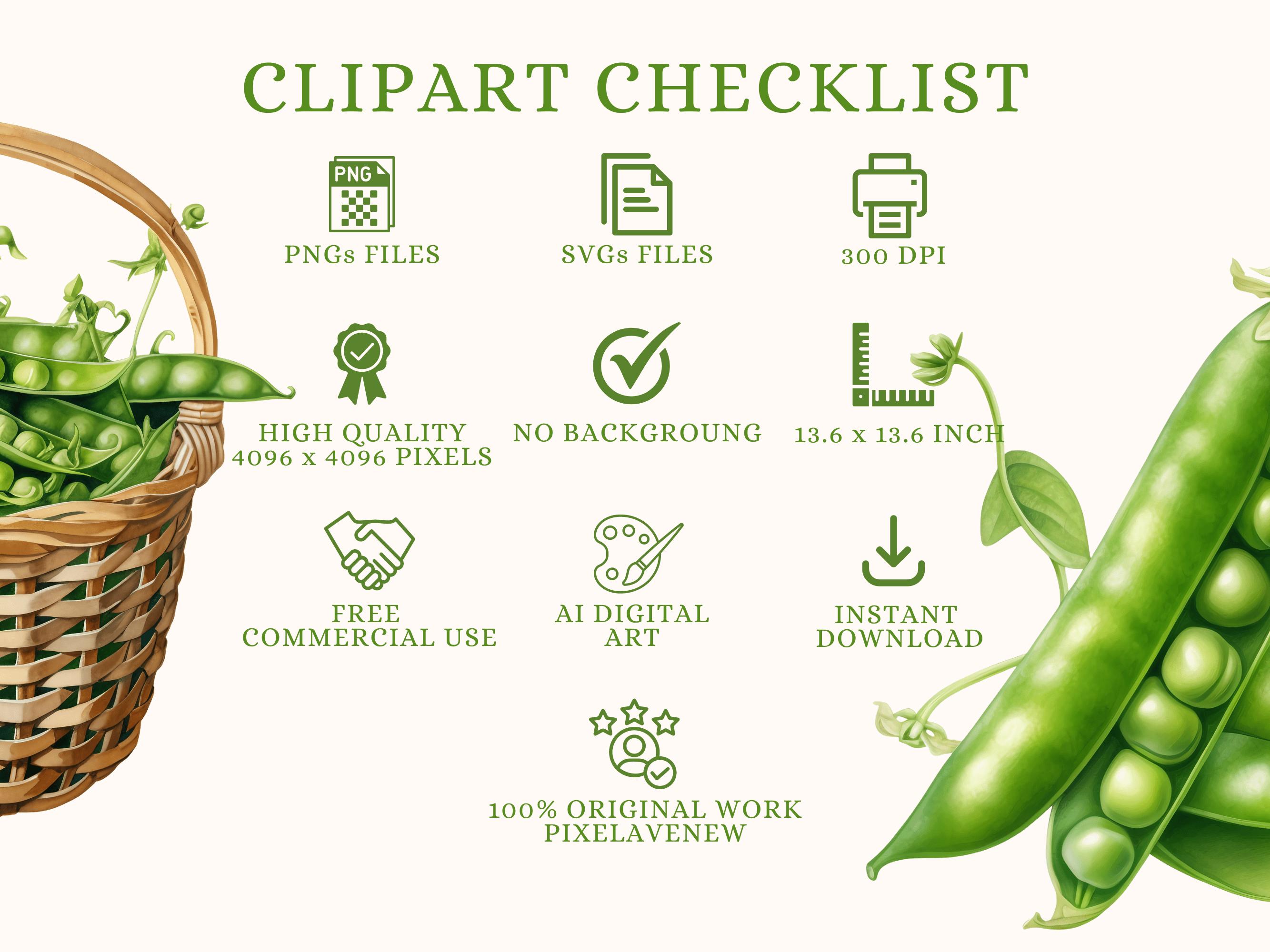 Green Peas Clipart, Farm Vegetable Watercolor Snap Pea Clip Art, Food ...