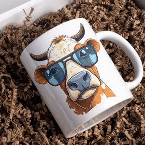 Cool Cow Wearing Sunglasses Clipart, Watercolor Animal Farm Clip Art ...