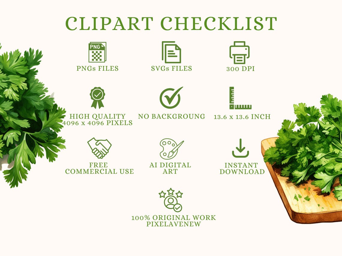 Parsley Clipart, Medicinal Spice Vegetable Watercolor Herb Clip Art ...