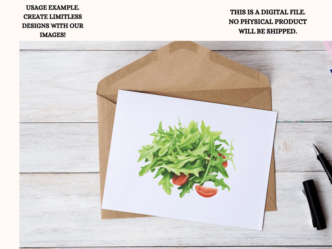 Arugula Clipart, Farm Eruca Vegetable Watercolor Rucola Leaf Art, Food ...