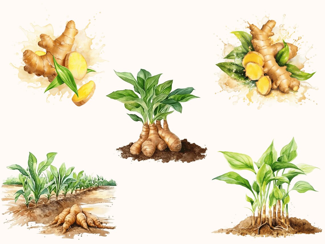 Ginger Clipart, Farm Vegetable Watercolor Gingerbread Man Clip Art ...