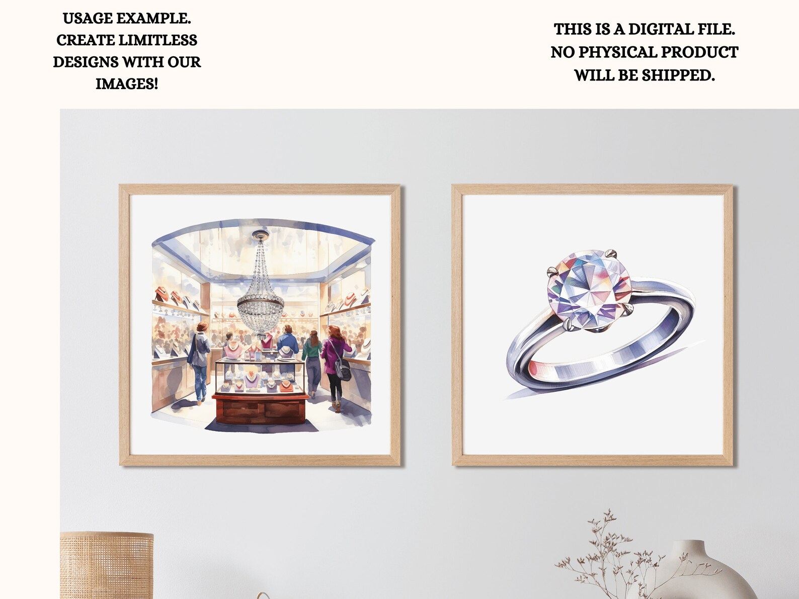 Diamond Clipart Watercolor Gemstone April Birthstone Gems, Wedding Ring ...