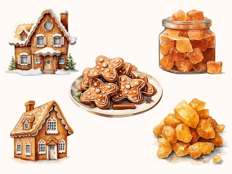 Ginger Clipart, Farm Vegetable Watercolor Gingerbread Man Clip Art ...