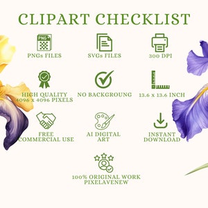 Iris Clipart, Cute Wedding Bouquet Flag Flower Watercolor Clip Art ...