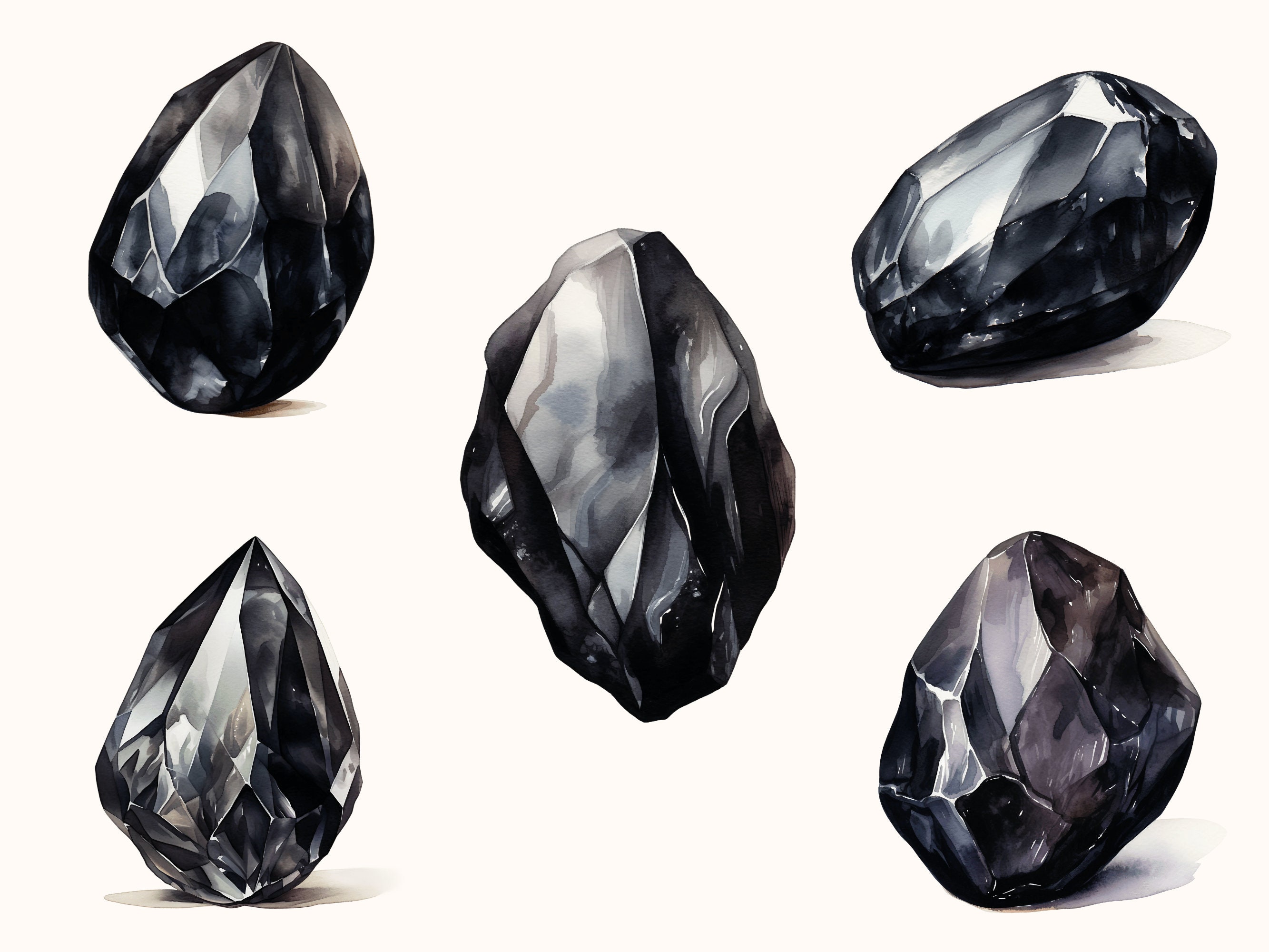 Onyx Clipart Watercolor Gemstone July Birthstone, Healing Quartz Geode ...