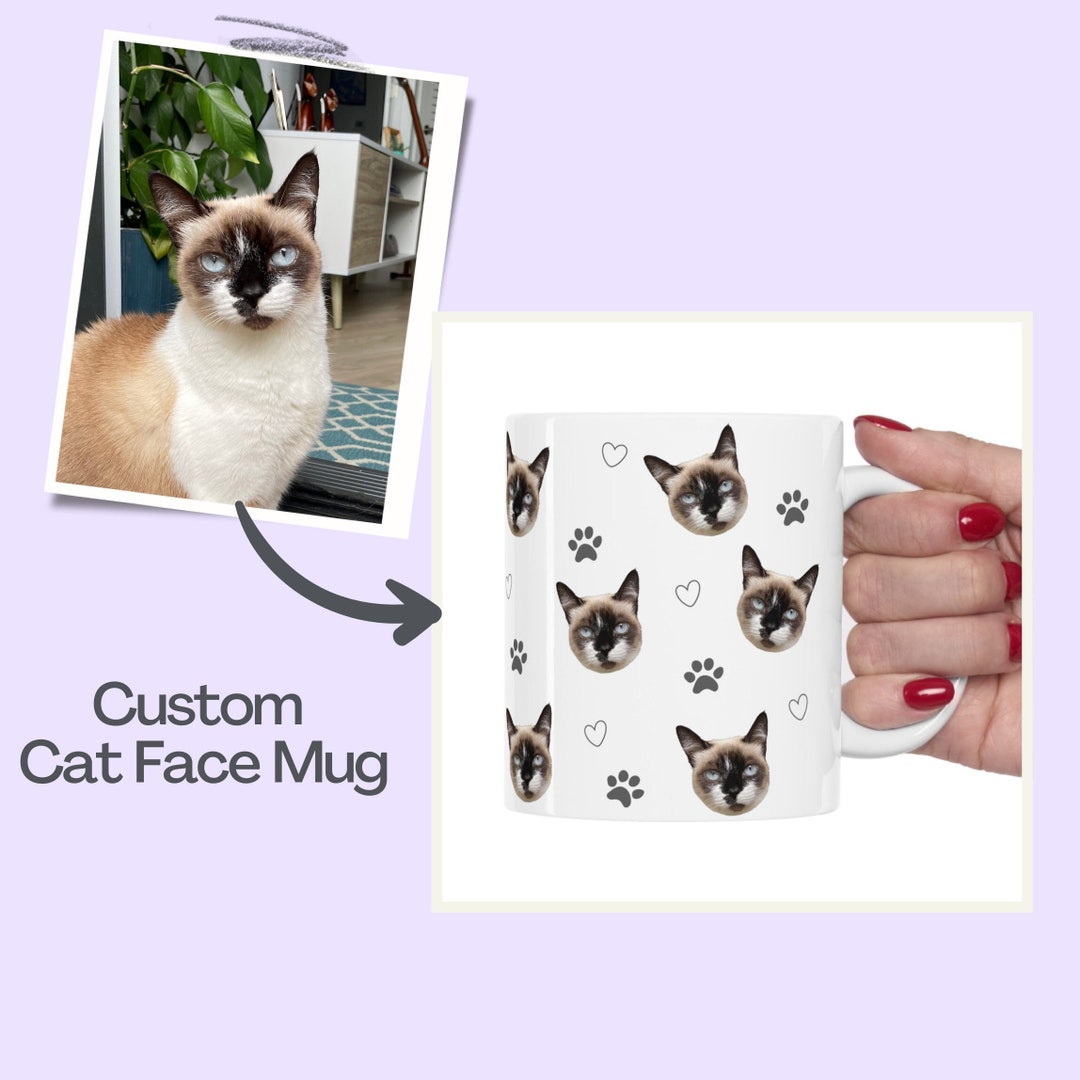 Custom Pet Face Mug Personalized Cat Face Mug Pet Photo Mug - Etsy