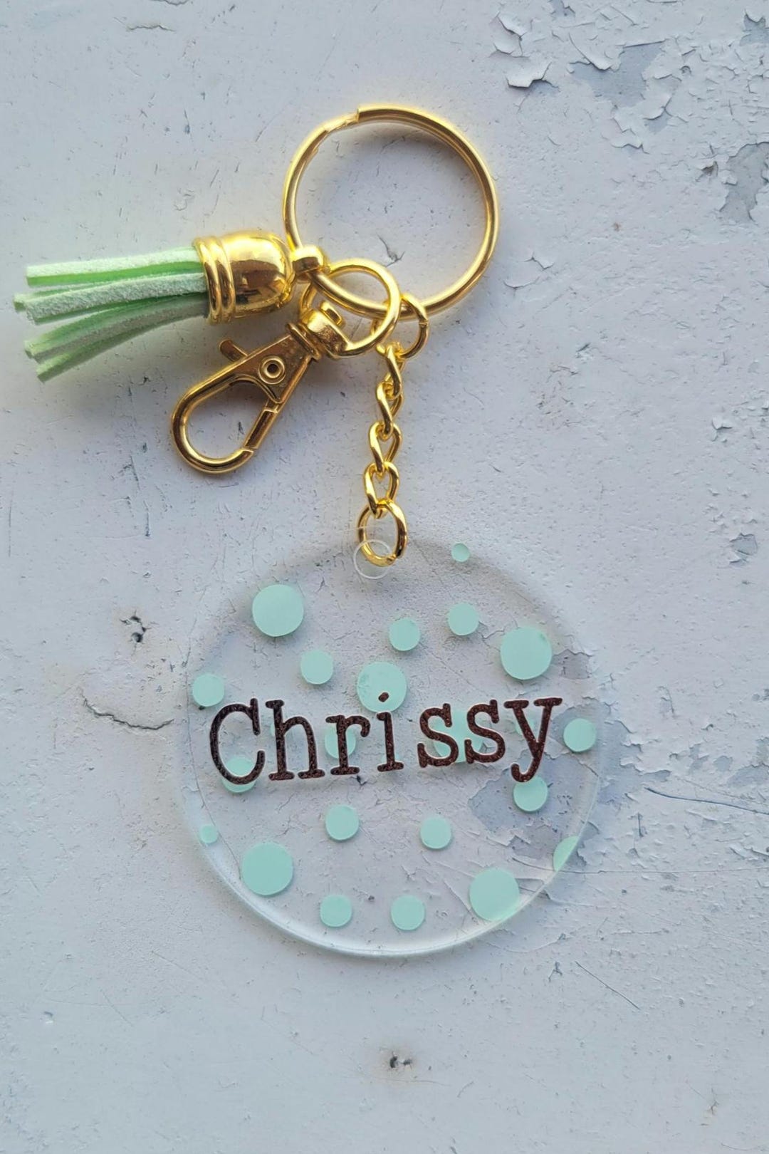 Personalized Acrylic Keychain: Custom Initial Key Ring, Bag Charm - Etsy